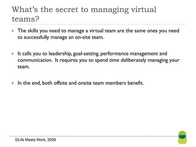 Wi SHRM Managing Virtual Teams Handouts | PDF