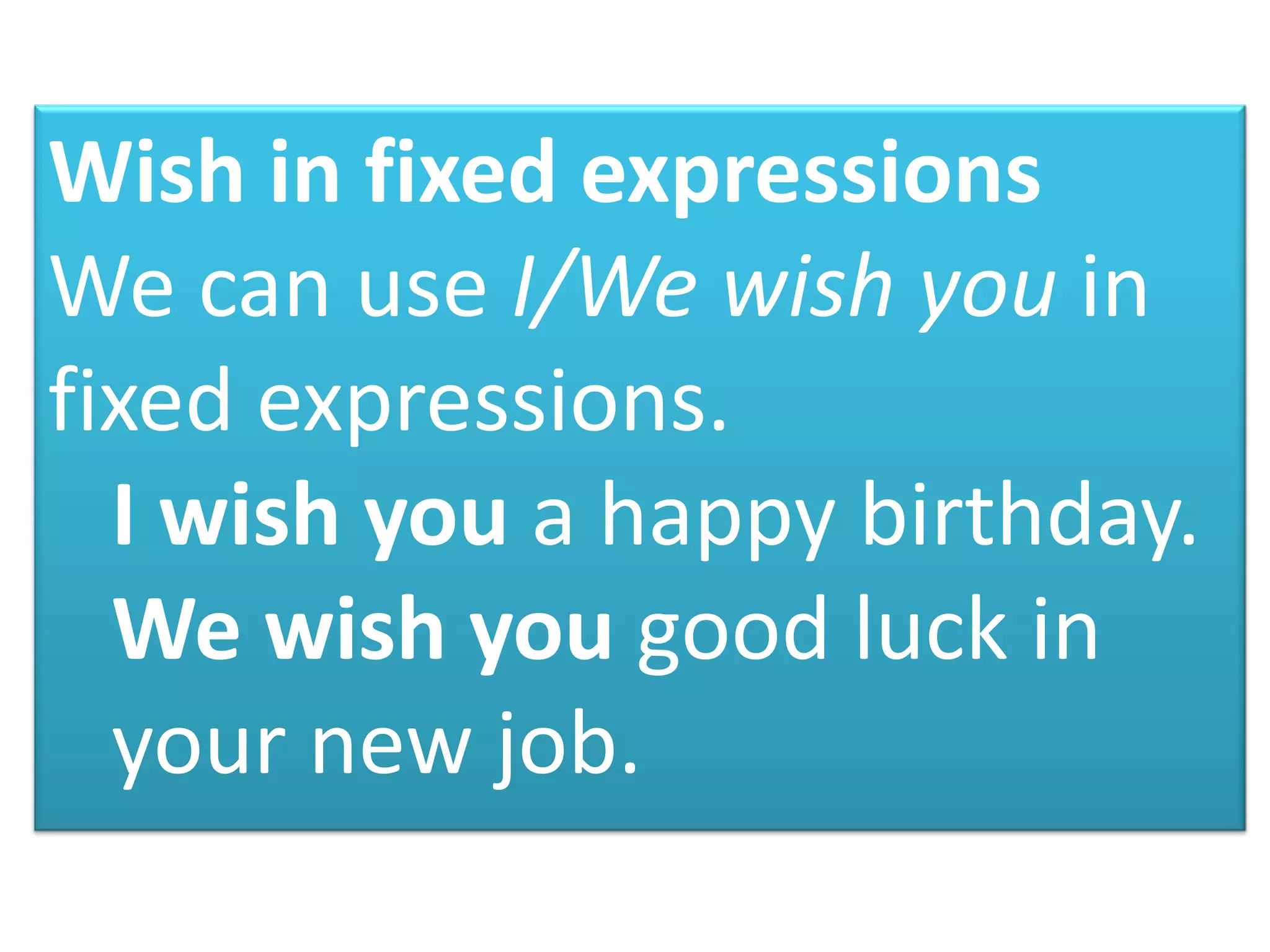 Wish statements | PPTX