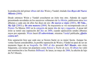 HISTORIA DE WISIN Y YANDEL | DOC