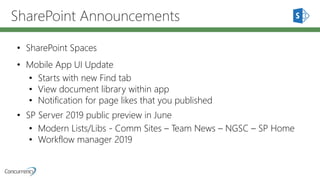 Wisconsin SharePoint User Group - SharePoint Conference 2018 Announcements | PPT