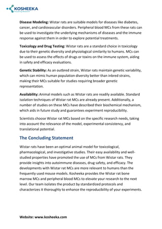 Wistar Rat Mononuclear Cells: A Brief Overview | PDF