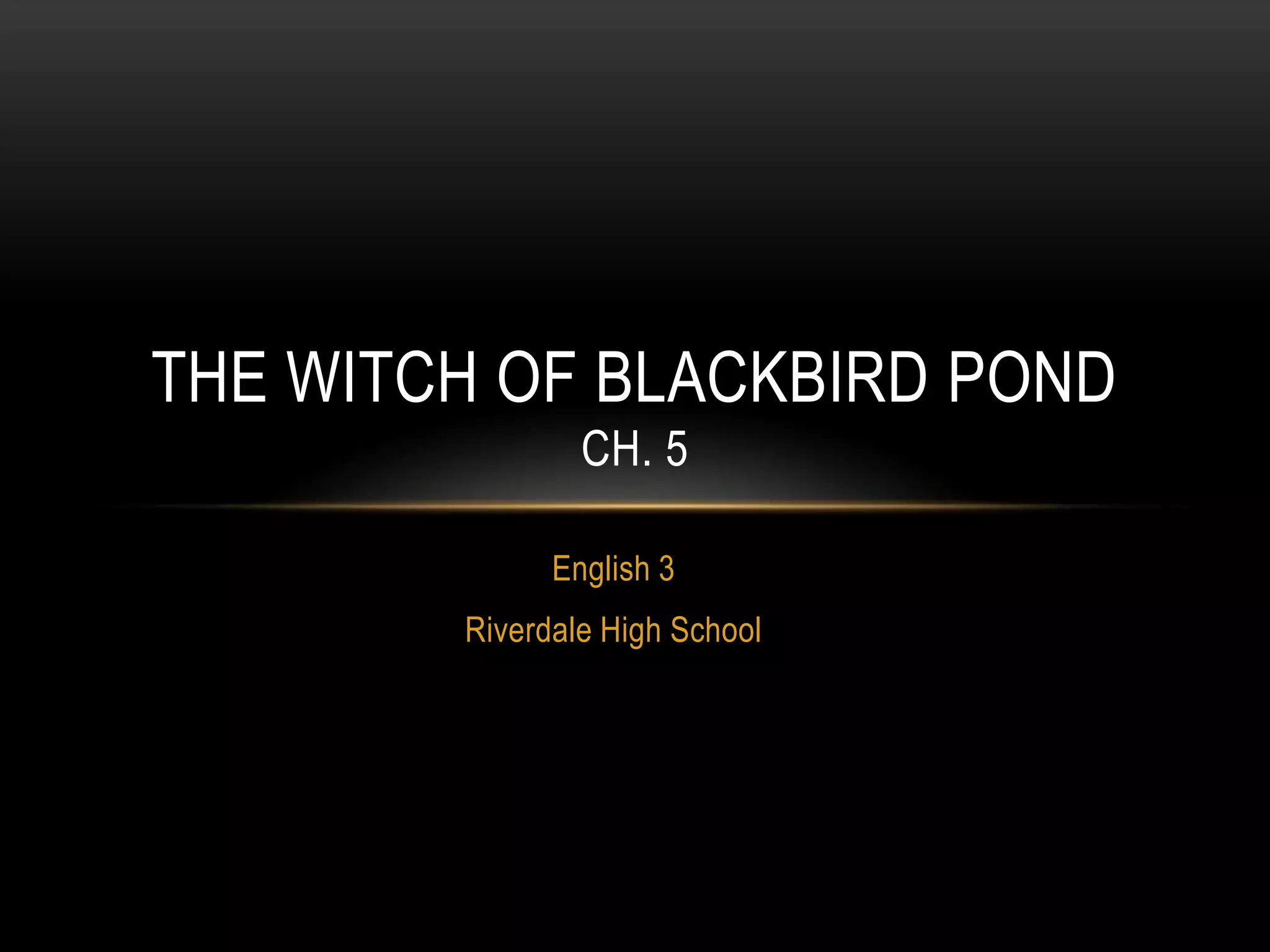 Witch of Blackbird Pond Lesson | PPTX