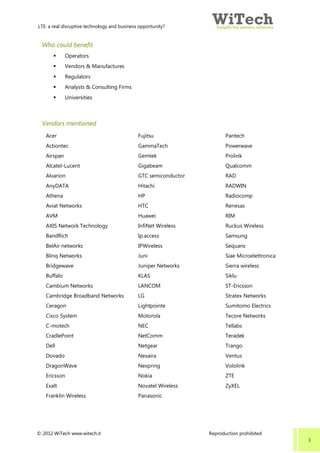 WiTech LTE Report - Review Pack | PDF