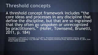 ACRL's Framework for Information Literacy for Higher Education ...