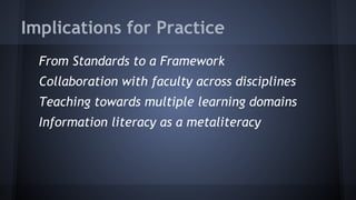 ACRL's Framework for Information Literacy for Higher Education ...