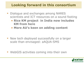 ICT-mediated knowledge services for farmers and agricultural extension ...