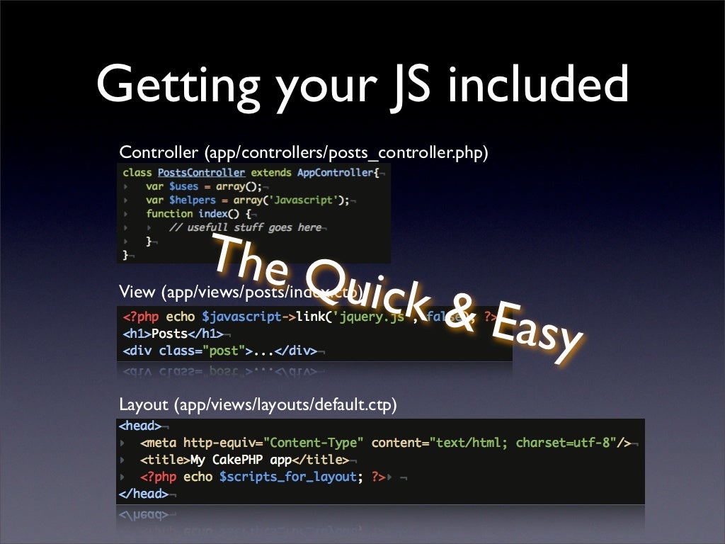 Getting your JS included Controller