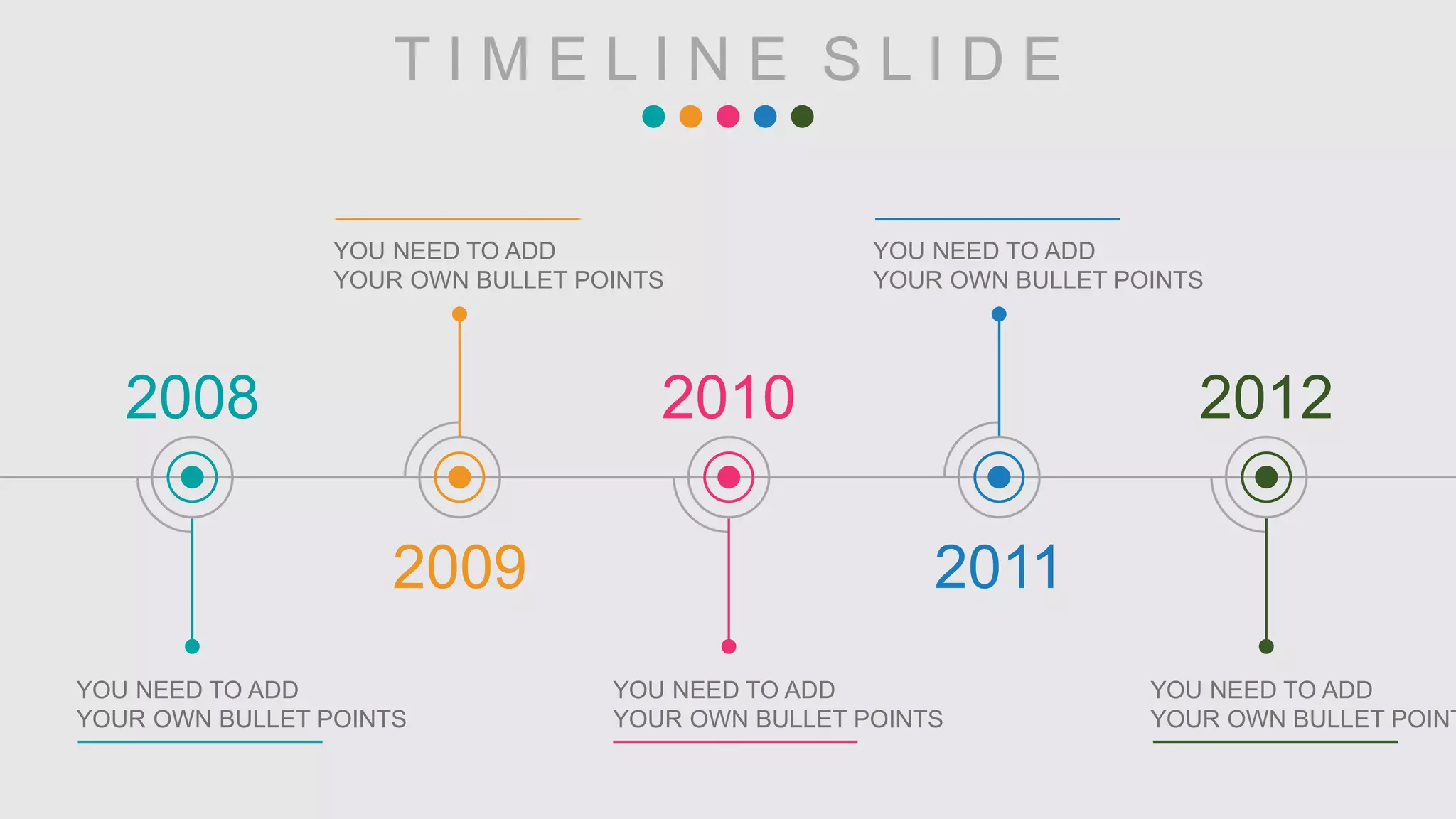 (With animation) animated timeline free power point template | PPT