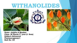Withanolide | PPTX