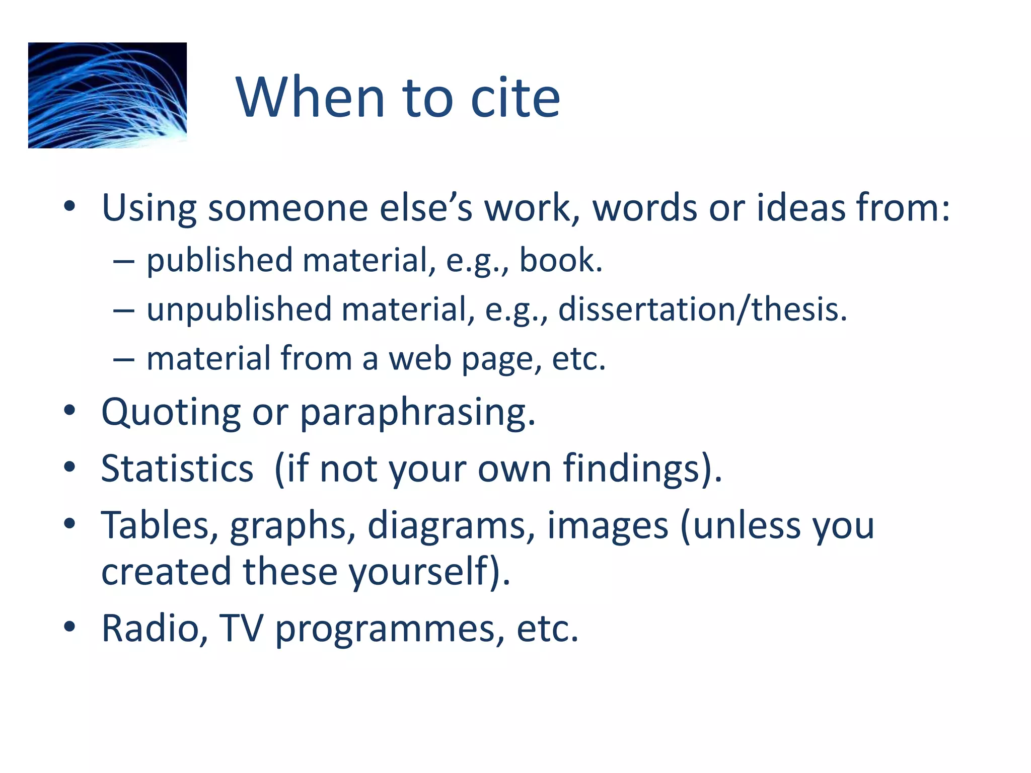 Citing & referencing | PPTX