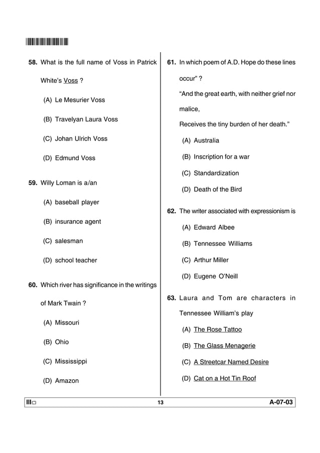 APSET 2012 English Paper III with answers | PDF