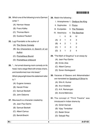 APSET 2012 English Paper III with answers | PDF
