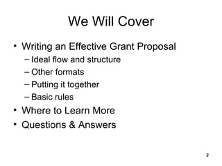 Writing an Effective Grant Proposal | PPS