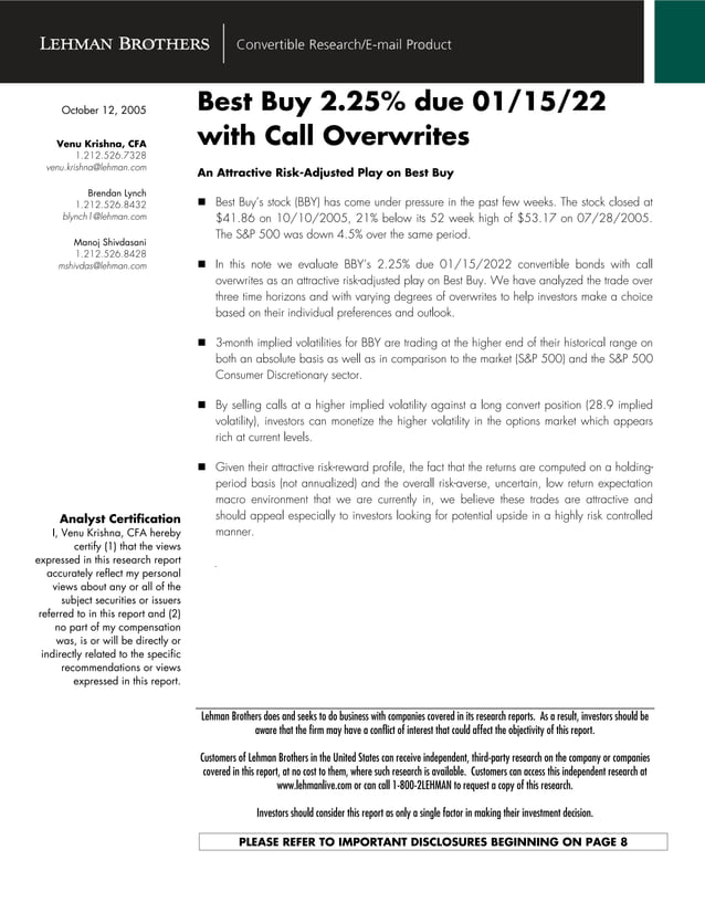 Convertible Bonds and Call Overwrites - 2007 | PDF