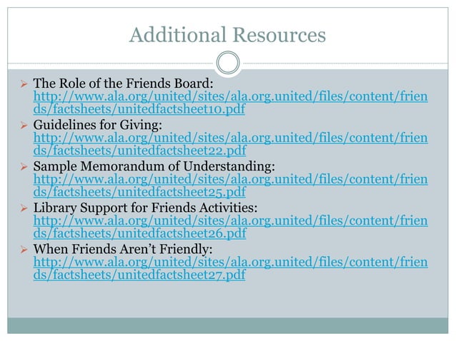 Working with Friends Groups: The Good, the Great, and the Unfriendly | PPT