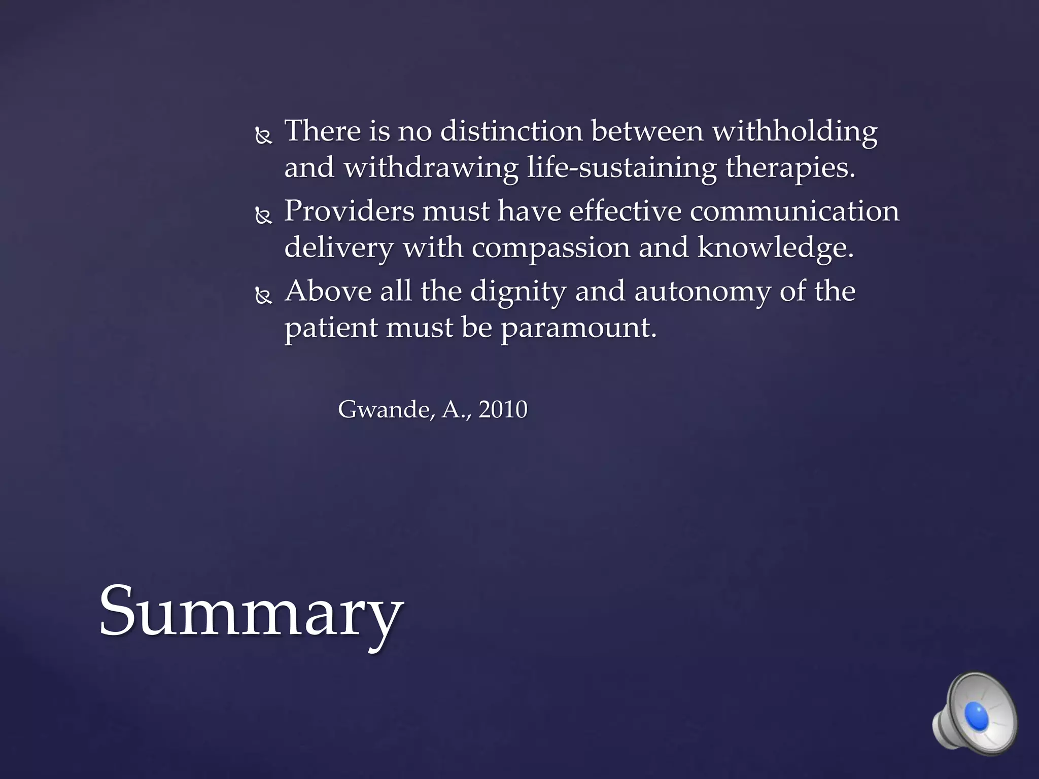 Withholding and withdrawal of medical therapies | PPTX