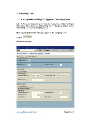 Withholding tax configuration | PDF