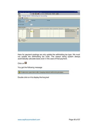 Withholding tax configuration | PDF