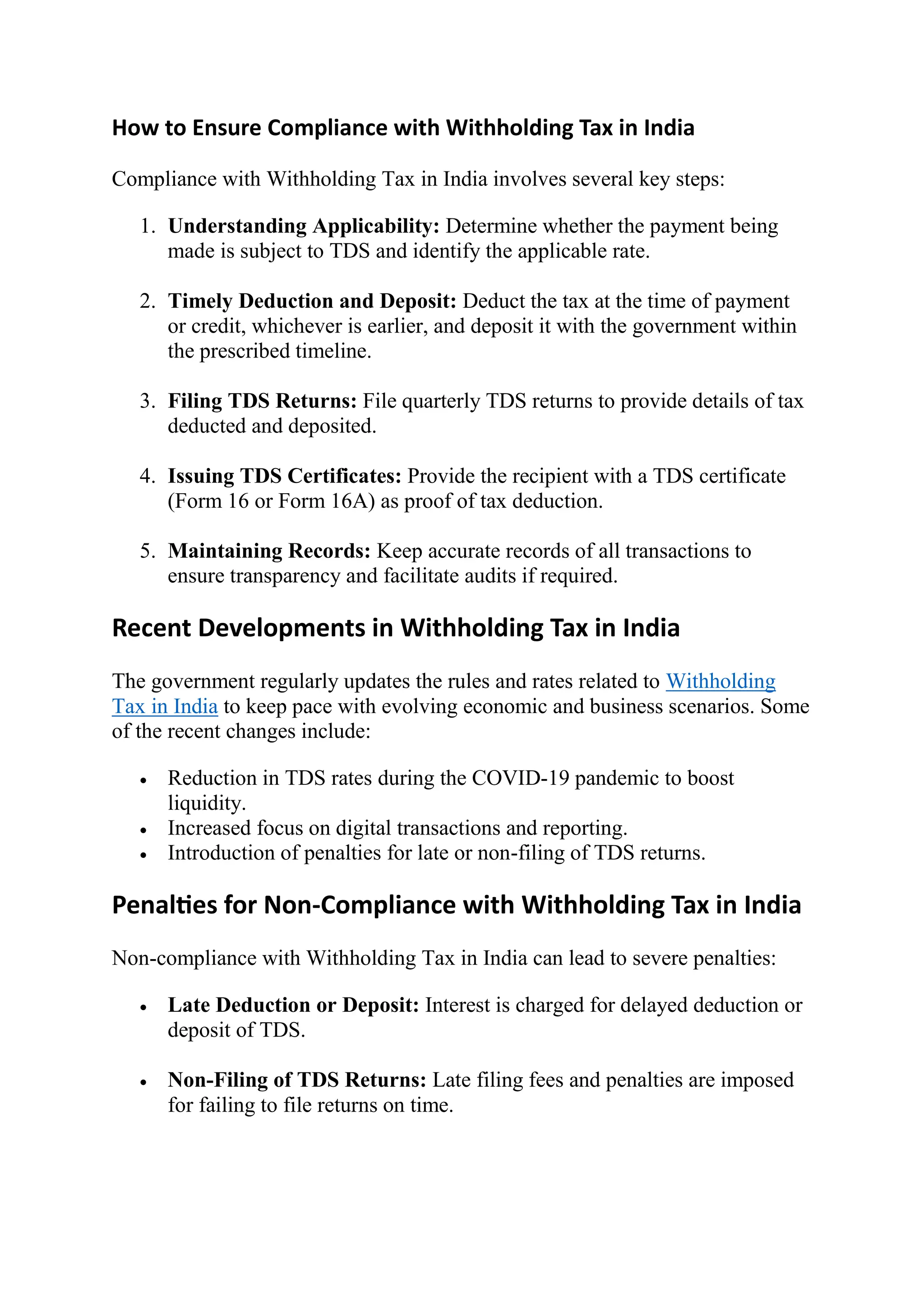 Withholding Tax in India: Simplifying Tax Compliance for Businesses and ...