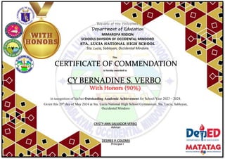 Sample editable certificate WITH HONORS 2023 - 2024.docx