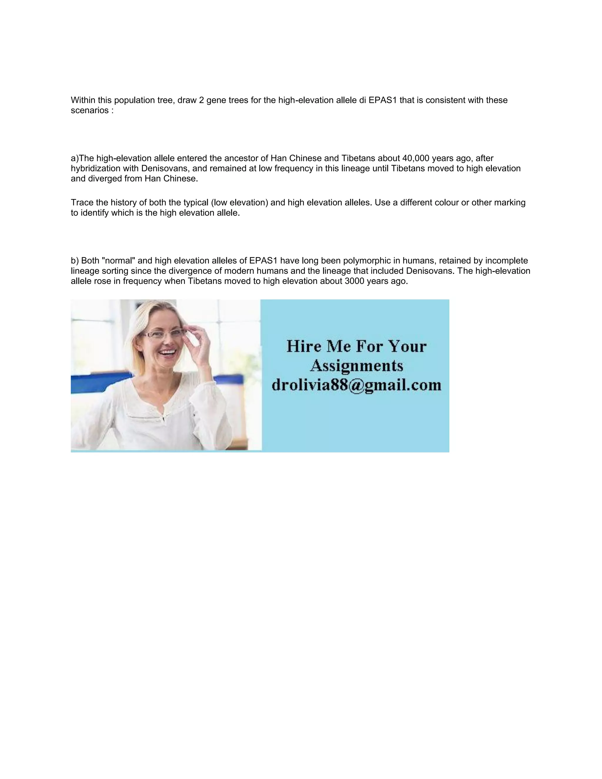 Within this population tree- draw 2 gene trees for the high-elevation.pdf