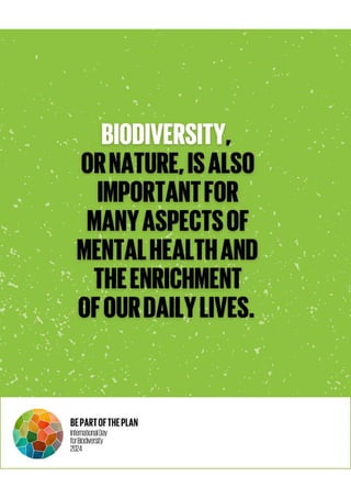 Without biodiversity, without healthy ecosystems, we won't have air to ...