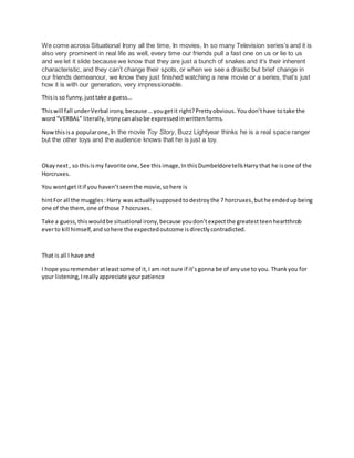 The Speaking material for the Irony ppt | DOCX