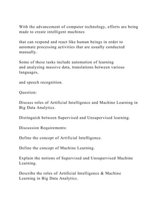 With the advancement of computer technology, efforts are being made .docx