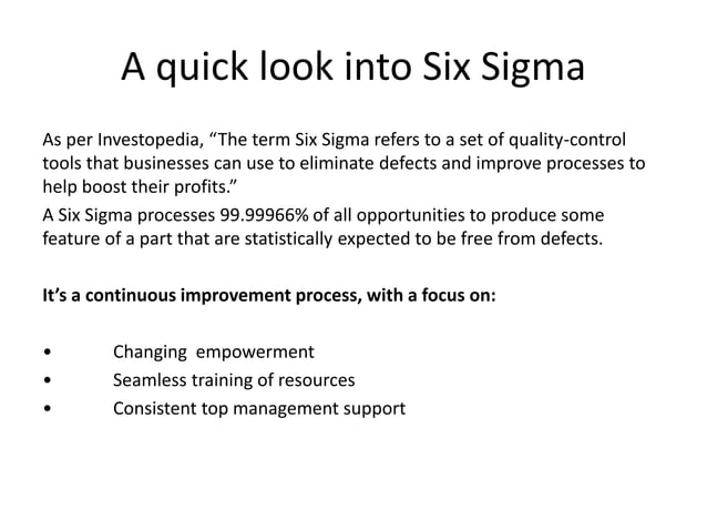 With the Six Sigma process you can archive more - 6sigma | PPTX