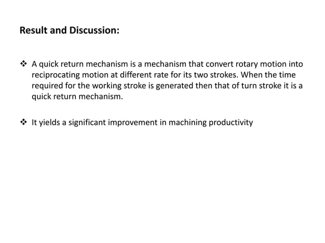 WITHWORTH QUICK RETURN MECHANISM .pptx | Robotics | Technology & Computing