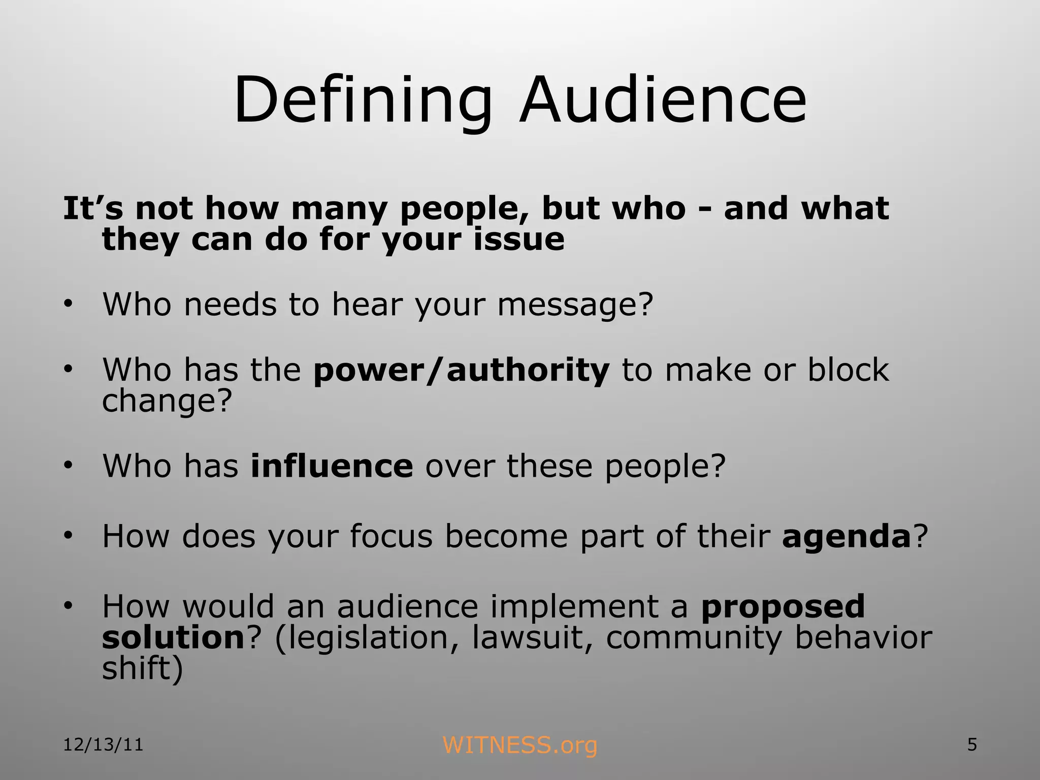 Audience Assessment | PPT