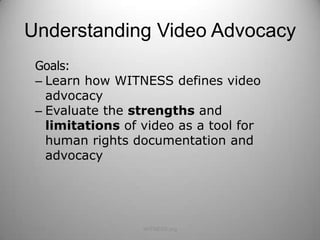 Introduction to Video Advocacy | PPTX