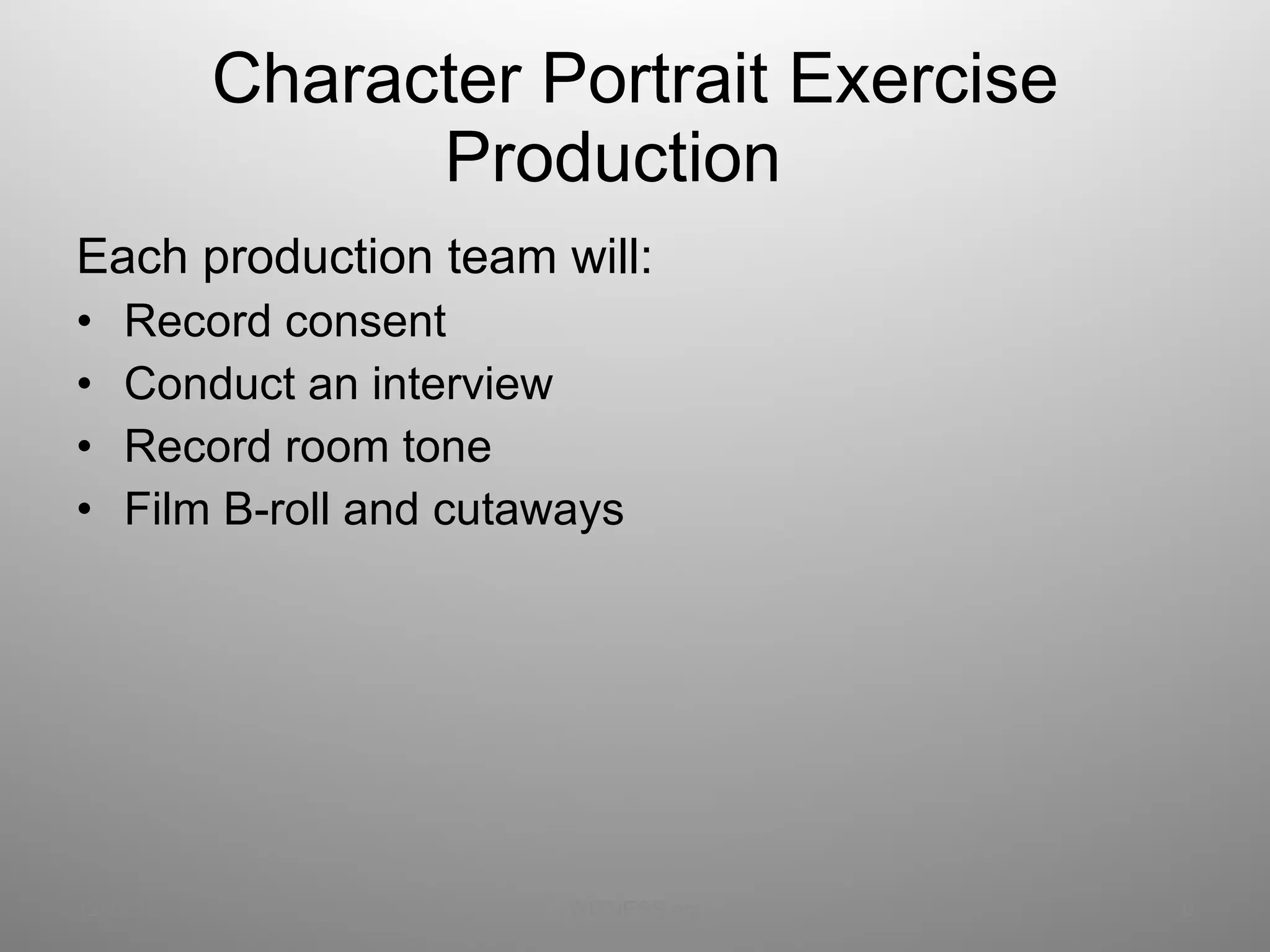 Introduction to Character Portrait Exercise | PPT