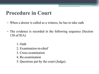 Witness ( legal procedures for doctors in India ) | PPTX
