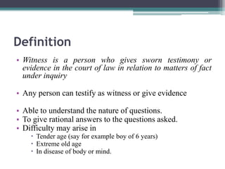 Witness ( legal procedures for doctors in India ) | PPTX