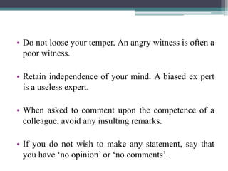 Witness ( legal procedures for doctors in India ) | PPTX