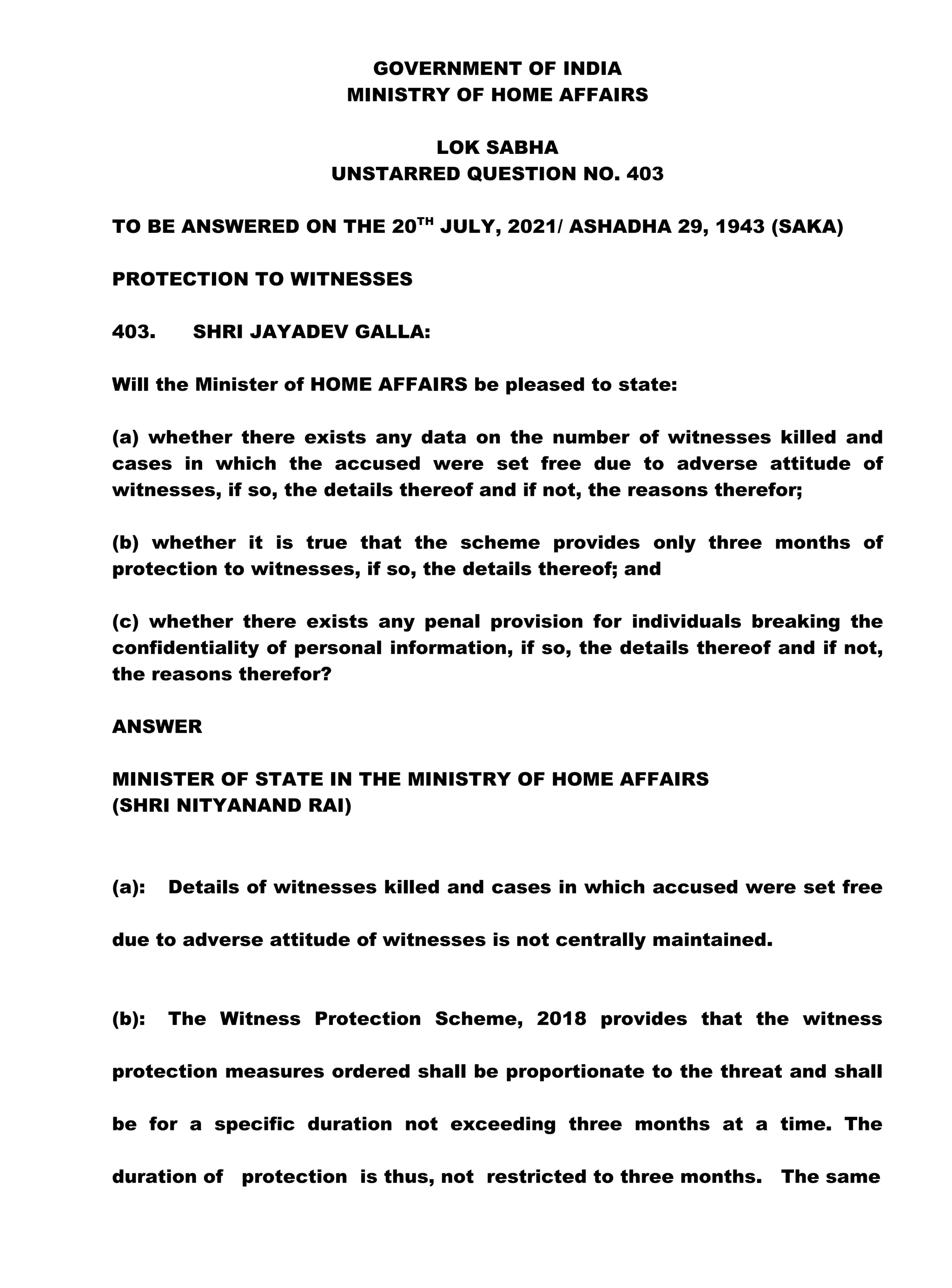 Witness protection answer | PDF