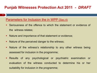 Witness protection in punjab | PPTX