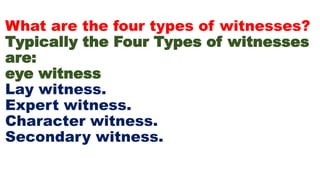 Witness statement | PPTX