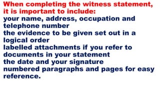 Witness statement | PPTX