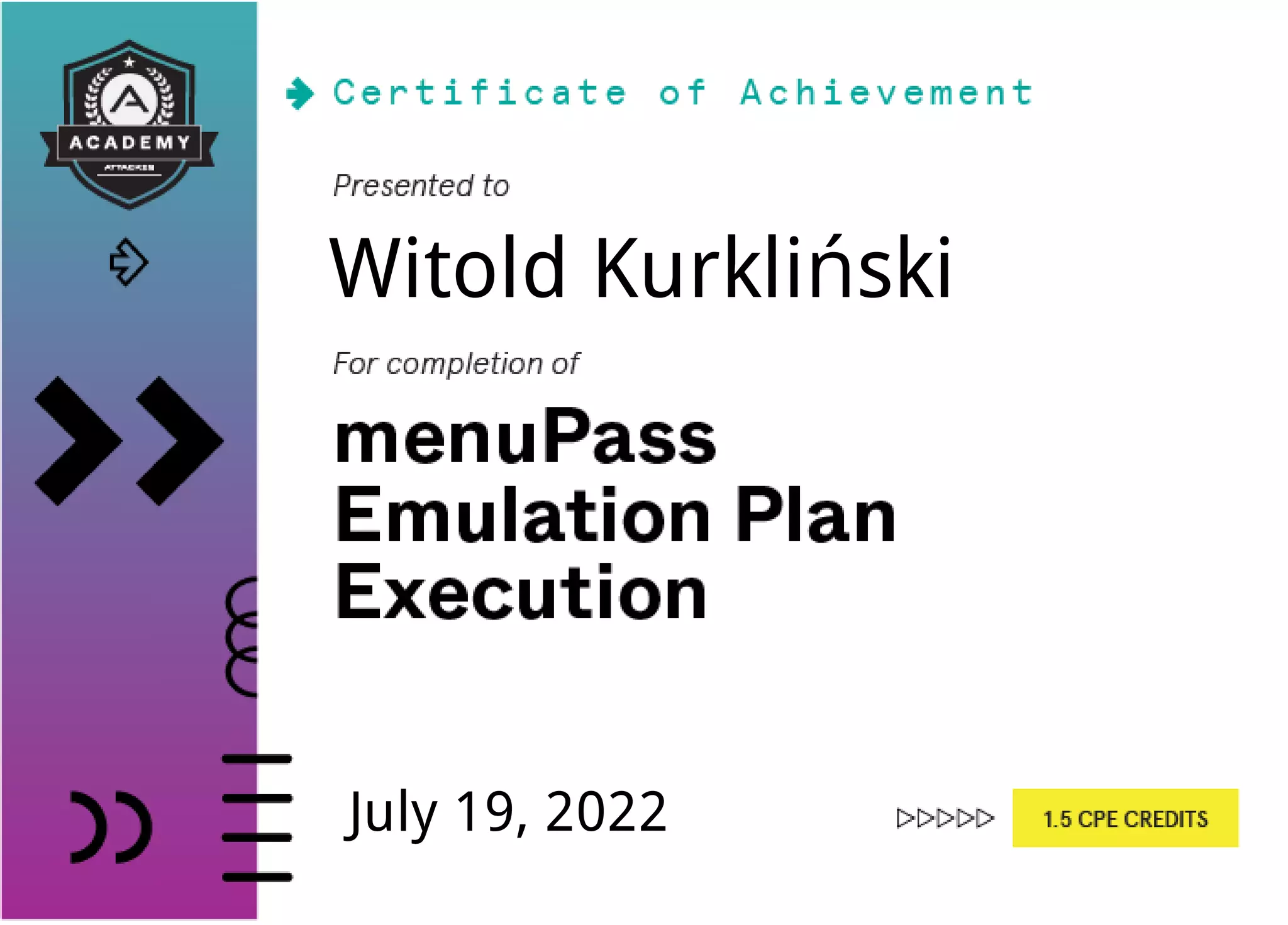 menuPass Emulation Plan Execution Certification | PPT