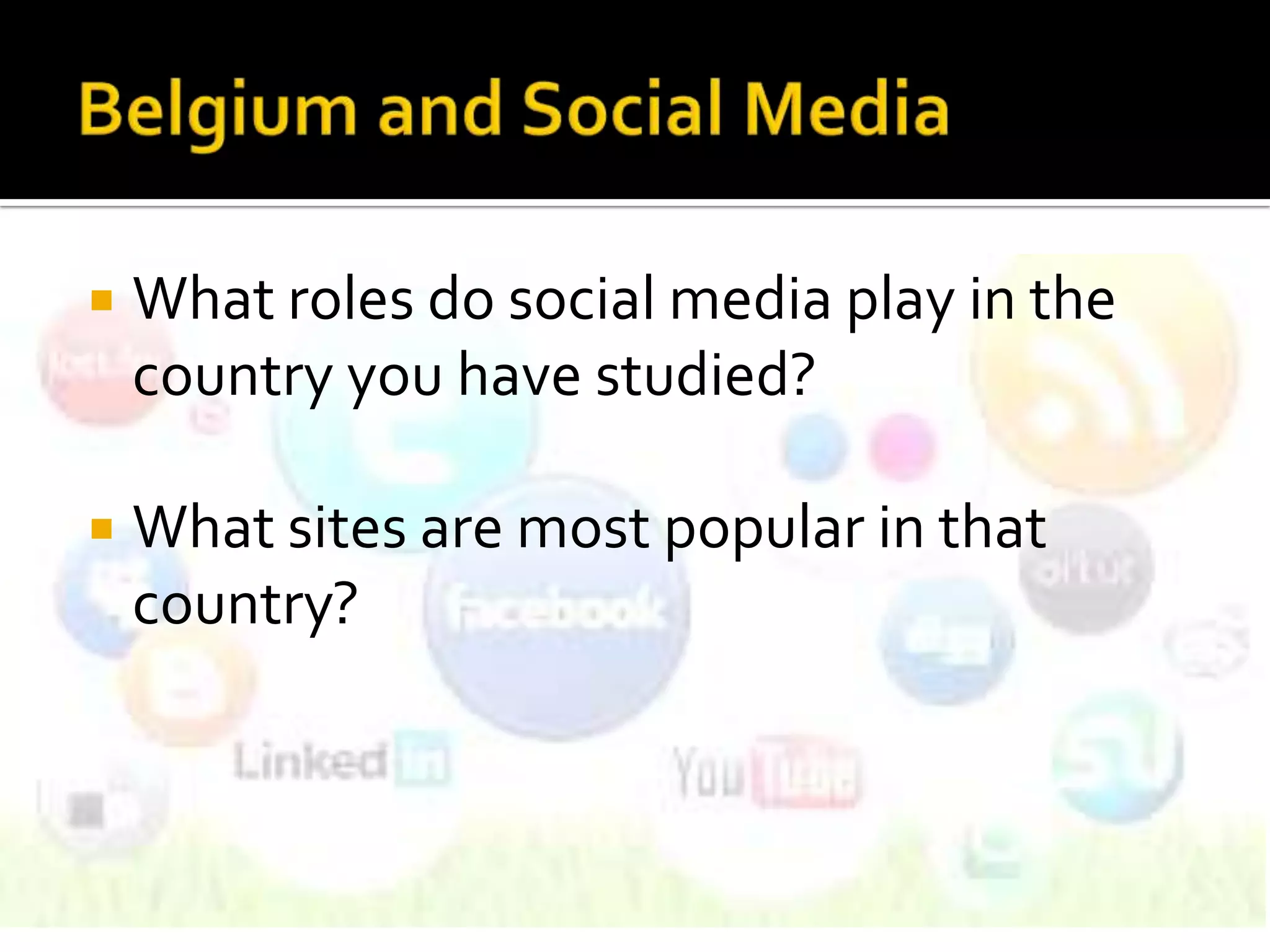 Belgium's Social Media and Netlog | PPTX