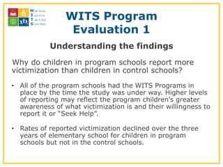 The WITS Program: How is WITS different? What does the research indicate? | PPT