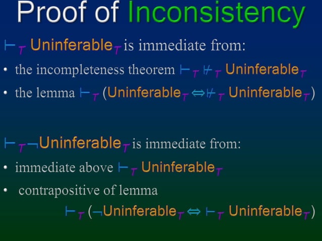 Incompleteness Theorems: Logical Necessity of Inconsistency | PPT