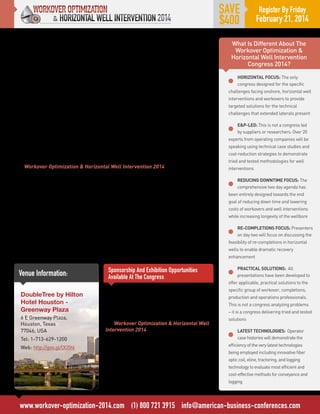 Workover Optimization & Horizontal Well Intervention 2014 | PDF