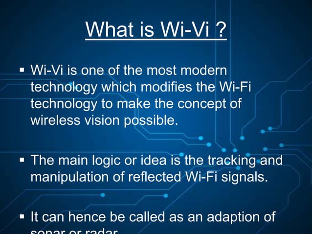 Wi-Vi Technology | PPTX | Cameras and Camcorders | Consumer Electronics