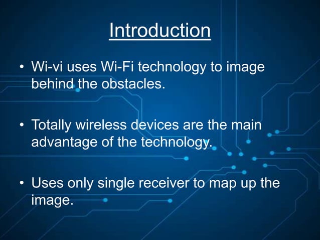 Wi-Vi Technology | PPTX | Cameras and Camcorders | Consumer Electronics