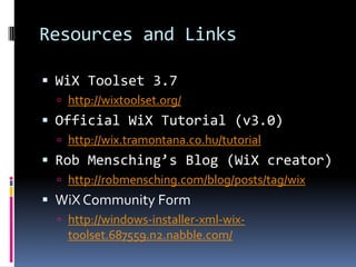 Windows Installer XML 101: What is WiX? | PPTX