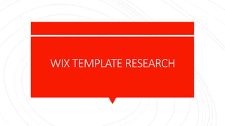 Wix template research | PPTX