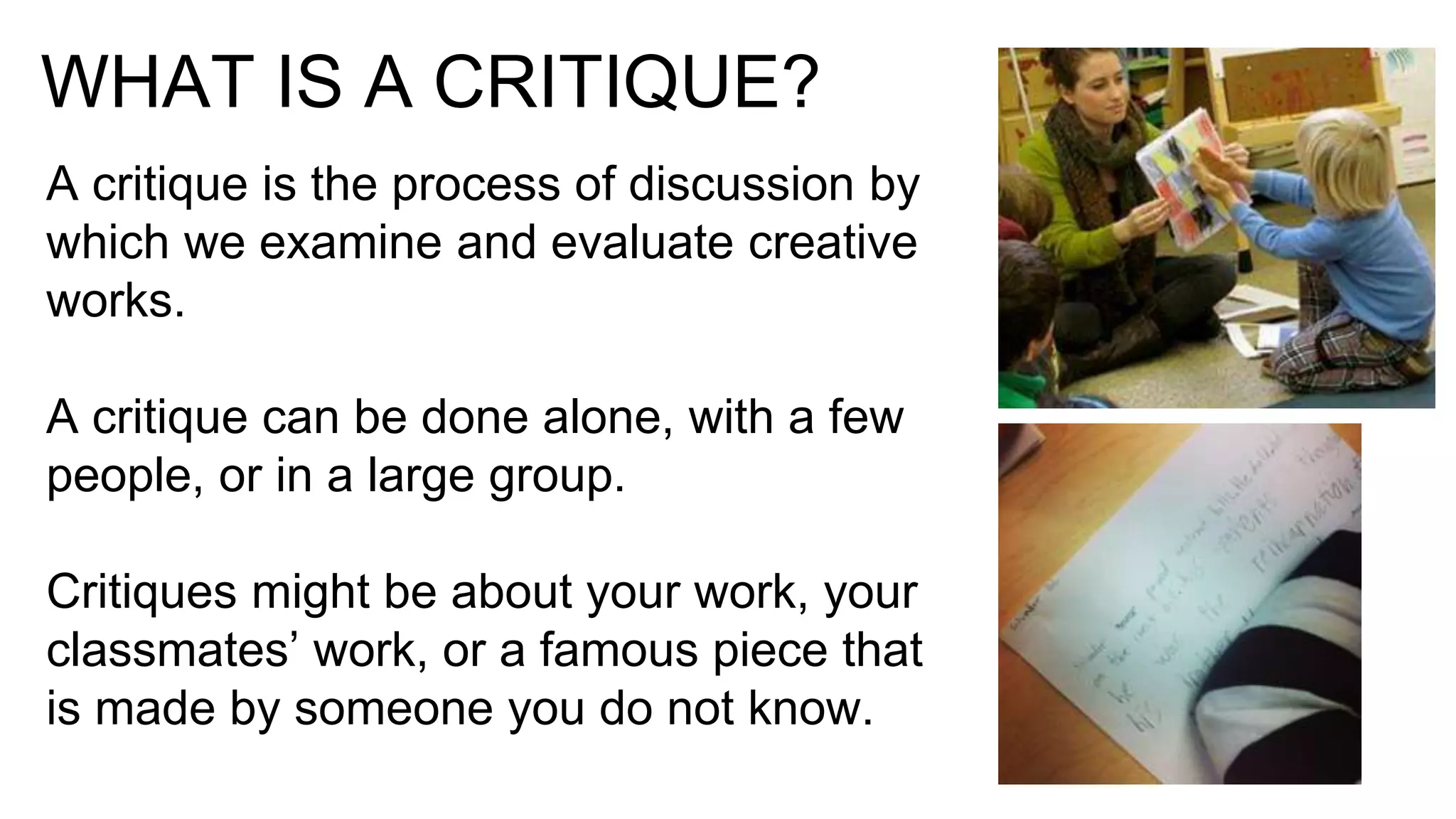 Prompts for Critique and Understanding | PPTX